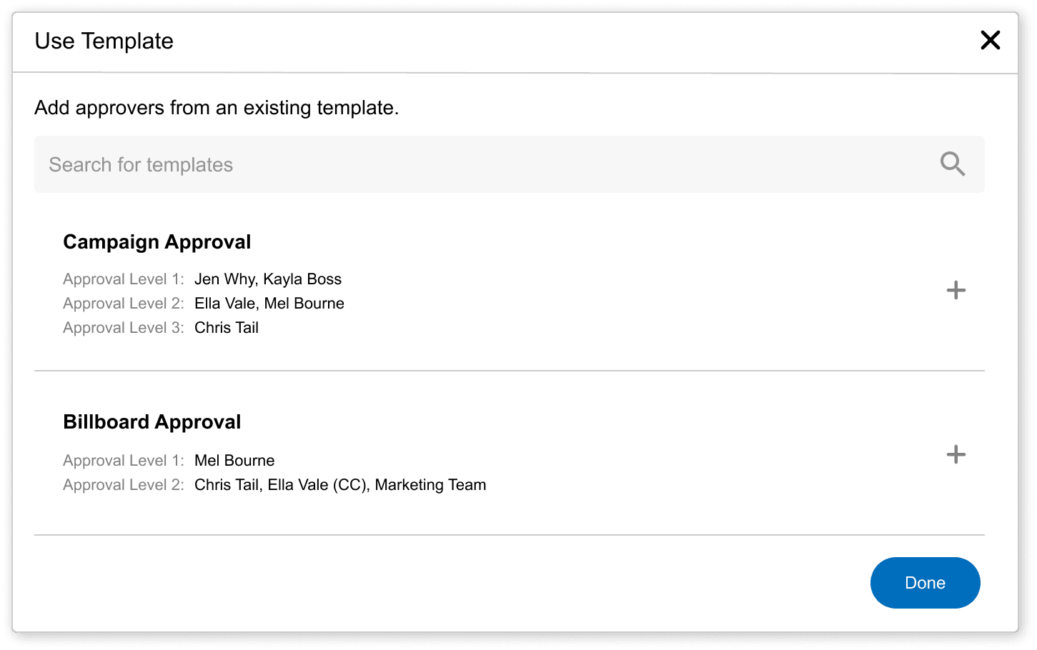Feature Approval Templates - Simple