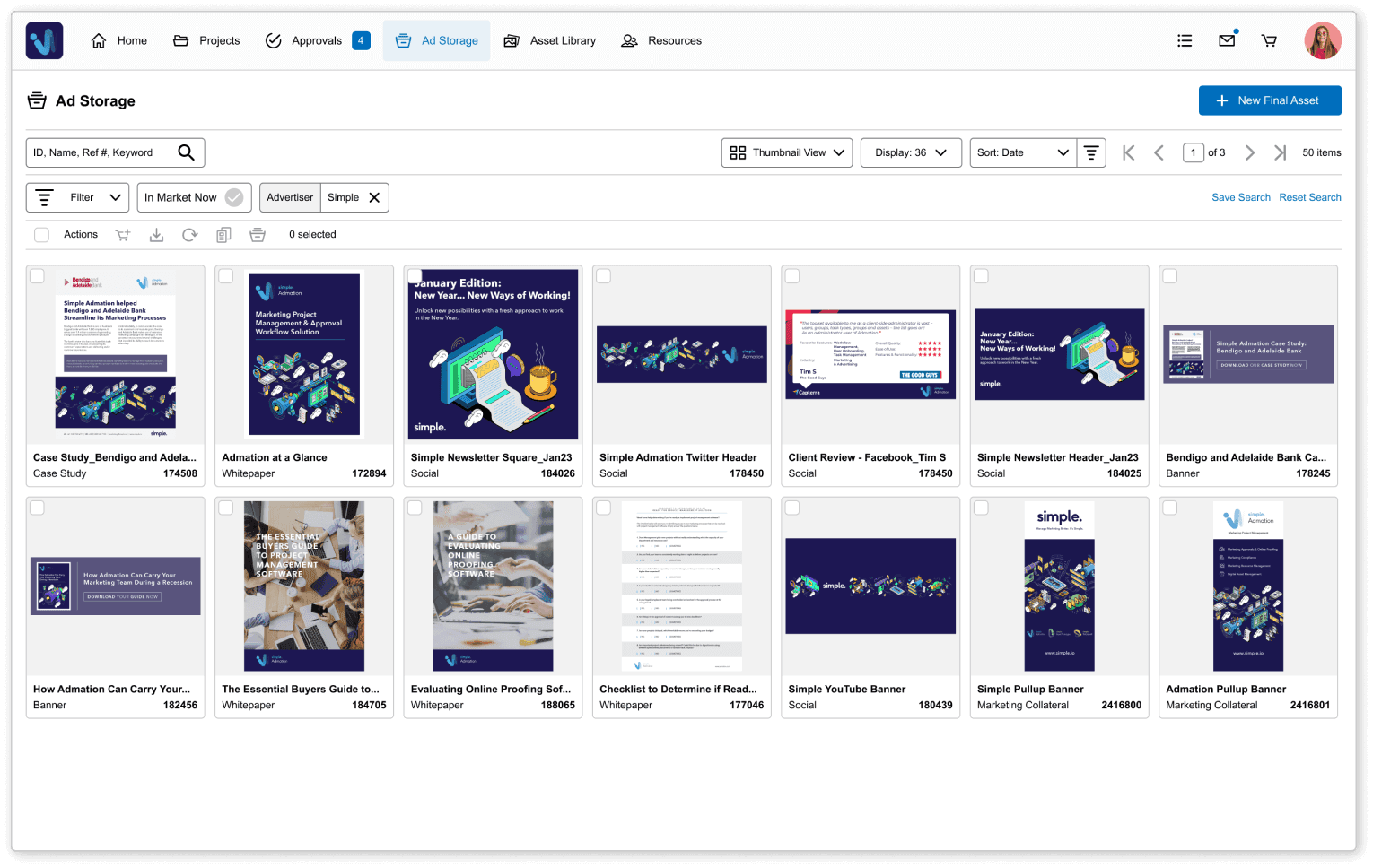Feature Ad Storage & Asset Sharing - Simple